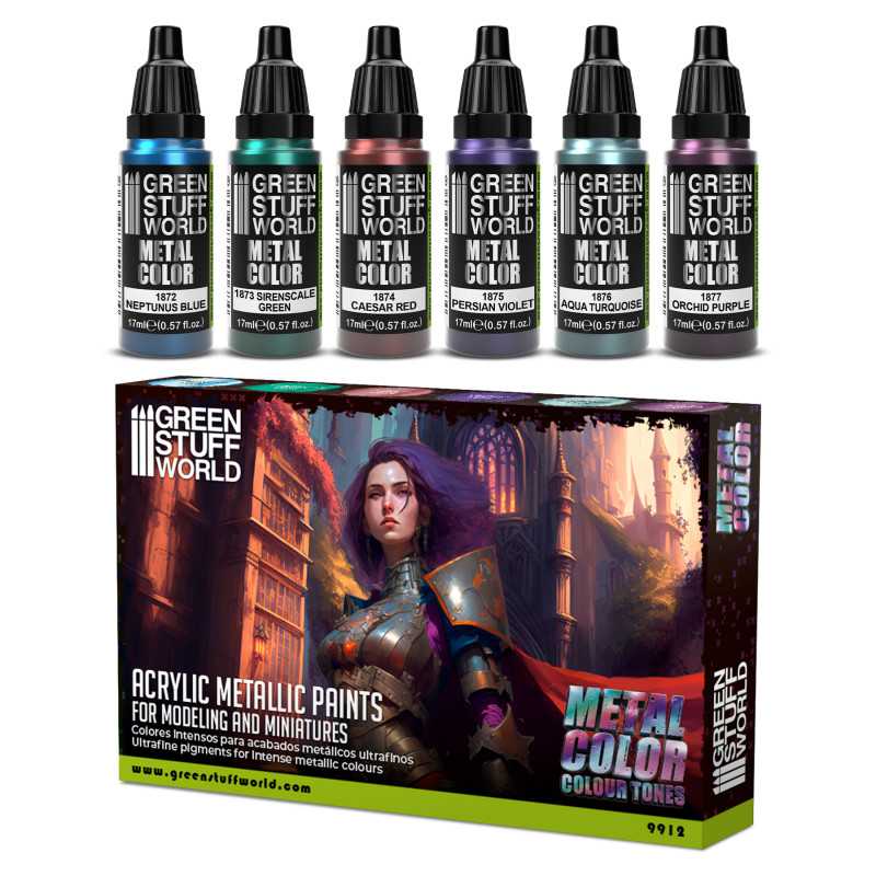 Metallic Paints Set - Colours - Green Stuff World | Maelstrom Games